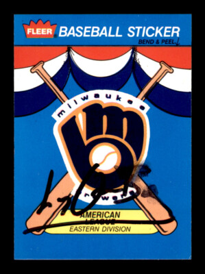 1989 Fleer Team Logo Sticker - Lyle Overbay - On Card Autograph ...