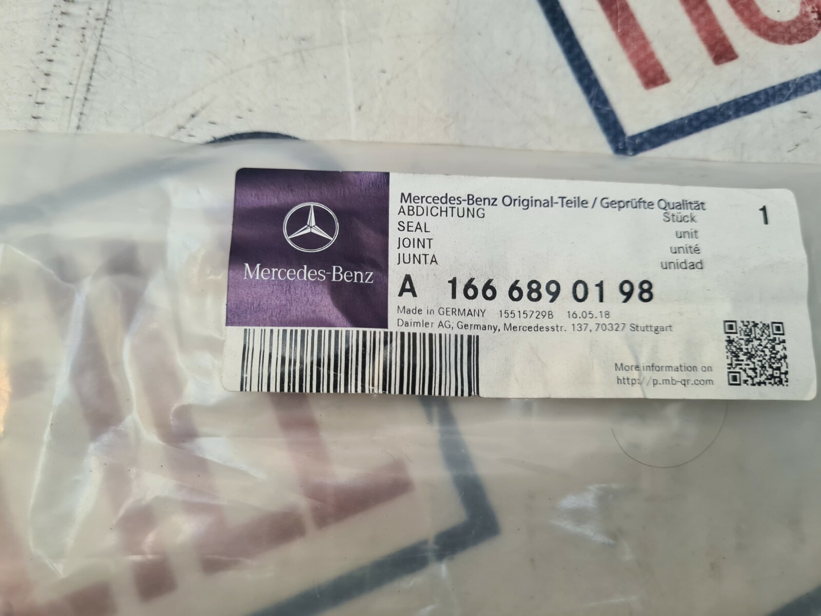 Original Mercedes W166 Dichtung Kühlergrill unten Sealing Grill ...