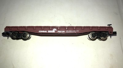 Unbranded N Scale Conrail 50' Flat Car #705159. Used, No Stakes. | eBay