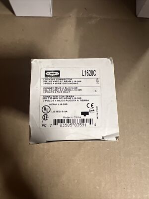 Hubbell L1620C Locking Connector 20A-480VAC 3PH Nema L16-20R 3P/4W ...