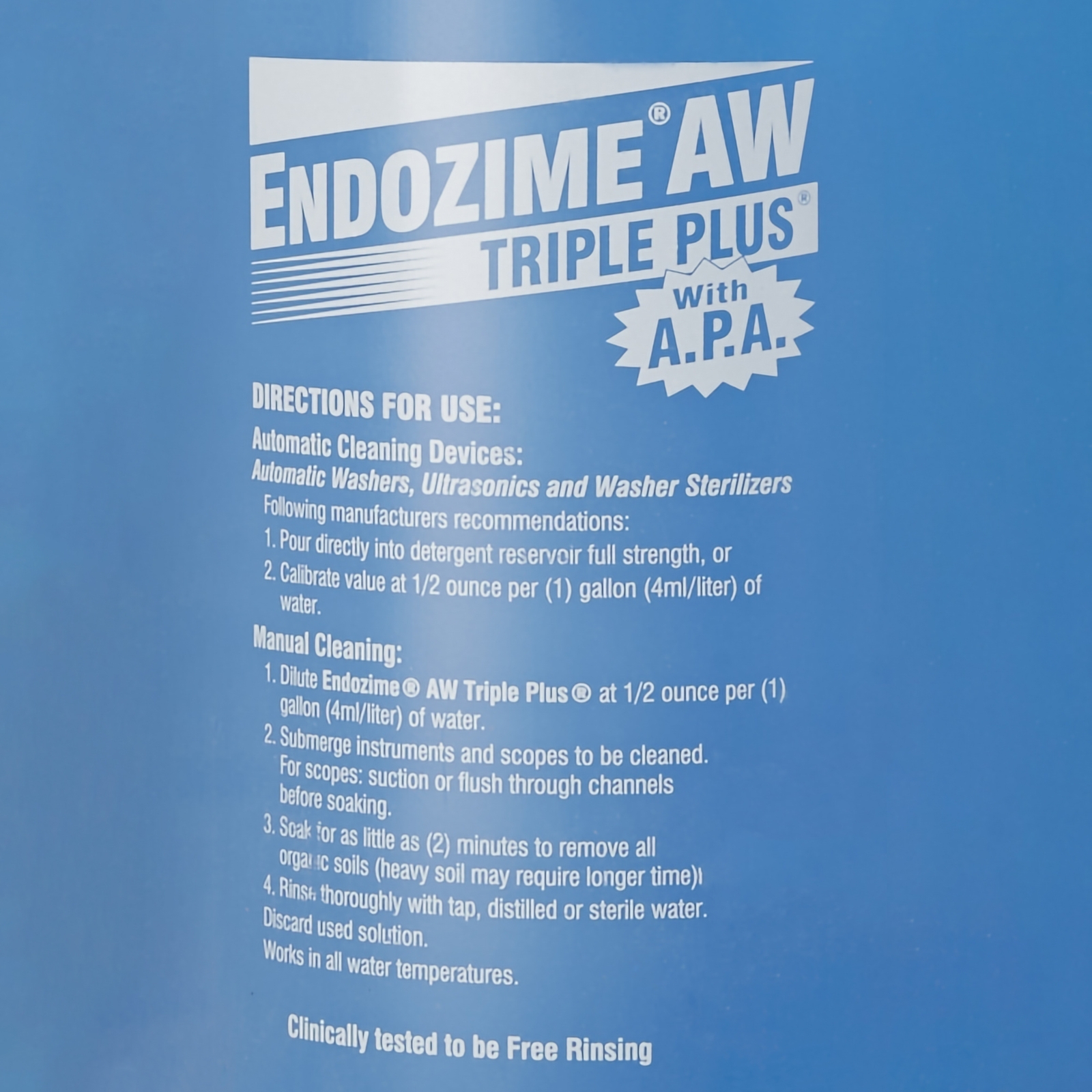 Endozime AW Triple Plus with APA Multi-Enzymatic Instrument Detergent 1 ...