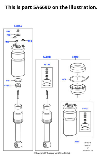 Land Rover Genuine Damper Fits Range Rover Sport 2005-2009 2010-2013 ...