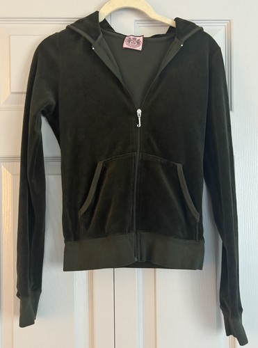 Vintage Y2K Juicy Couture Velour Sweater Hoodie Juicy Prep Green Womens ...