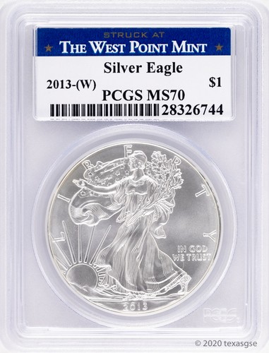 2013-W $1 American Silver Eagle PCGS MS70 - West Point Label | eBay