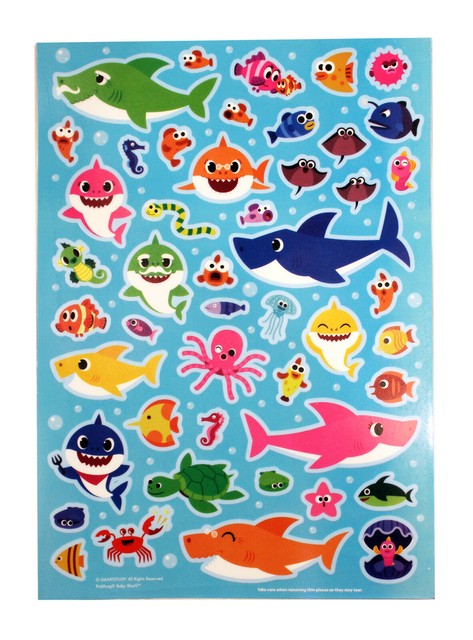 2x Baby Shark Make a Scene Sets Kids Craft Reusable Stickers Laminated ...