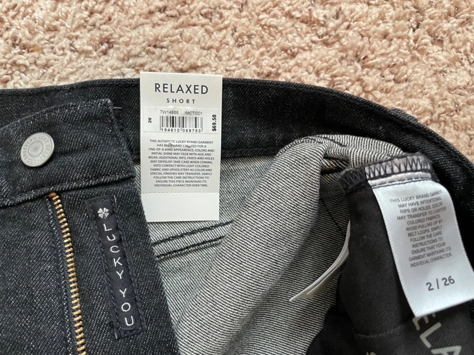 New w tags - Lucky Brand High Rise Relaxed Womens Black Denim Cut-Off ...