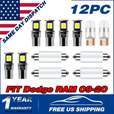 12x LED Lights Kit for Dodge Ram 1500 2500 2009-2022 Interior Dome Map ...