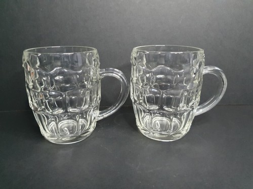 Vintage Dimpled Traditional Handled Pint Glass Made In England | eBay UK
