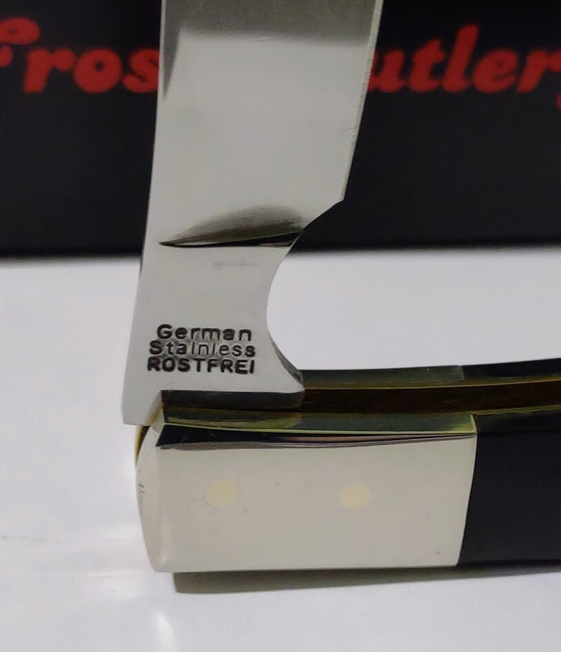 BUFFALO BLACK RAZOR LOCKBACK HUNTING POCKET KNIFE W/ ROSTFREI GERMAN ...