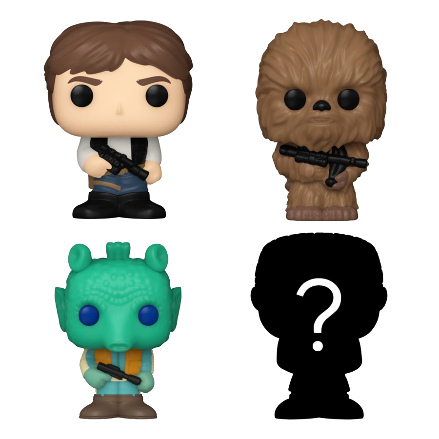 FUNKO BITTY POP STAR WARS HAN SOLO 4PK BITTY DISPLAY CASE INCLUDED 0.75 ...