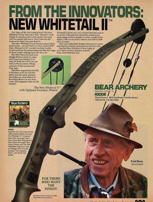 VINTAGE 1985 BEAR ARCHERY COMPOUND BOW HUNTING WHITETAIL II PRINT AD | eBay