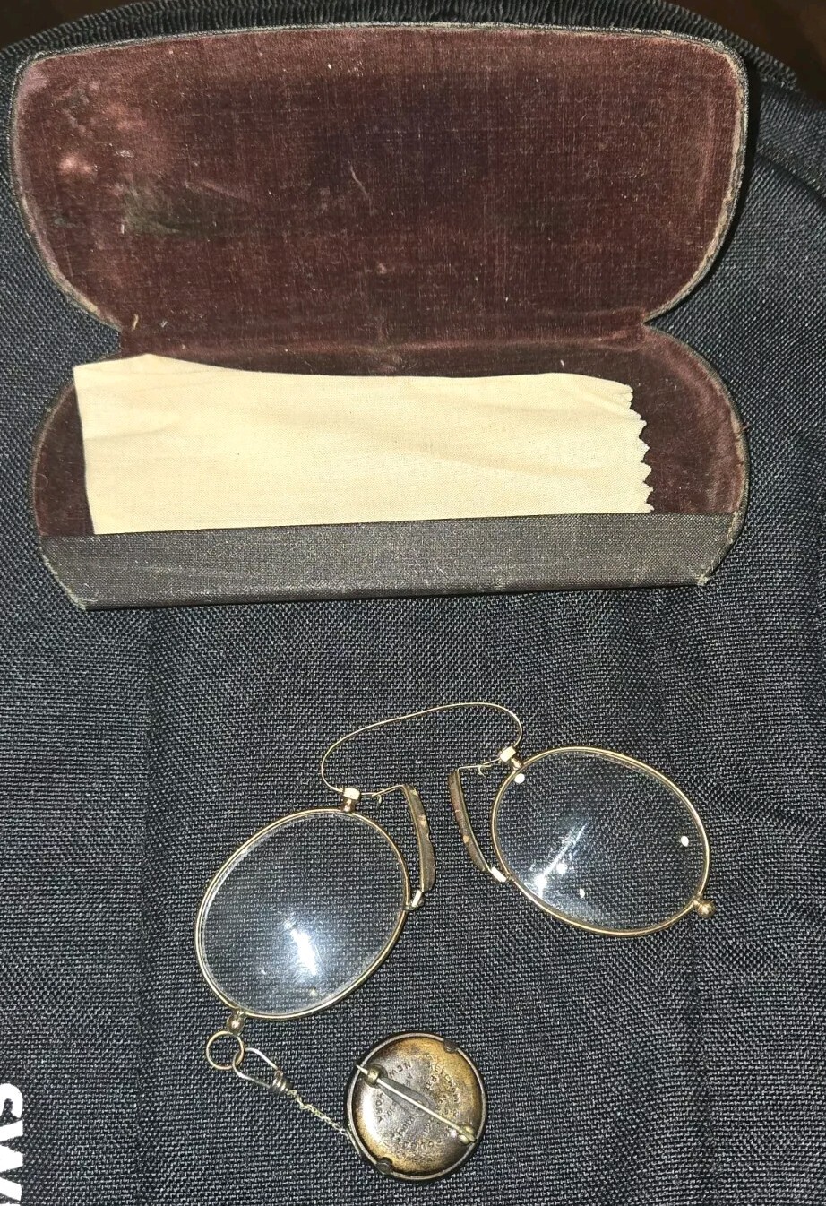 ANTIQUE Spectacles Gold Tone KETCHAM McDOUGALL RETRAC… - Gem
