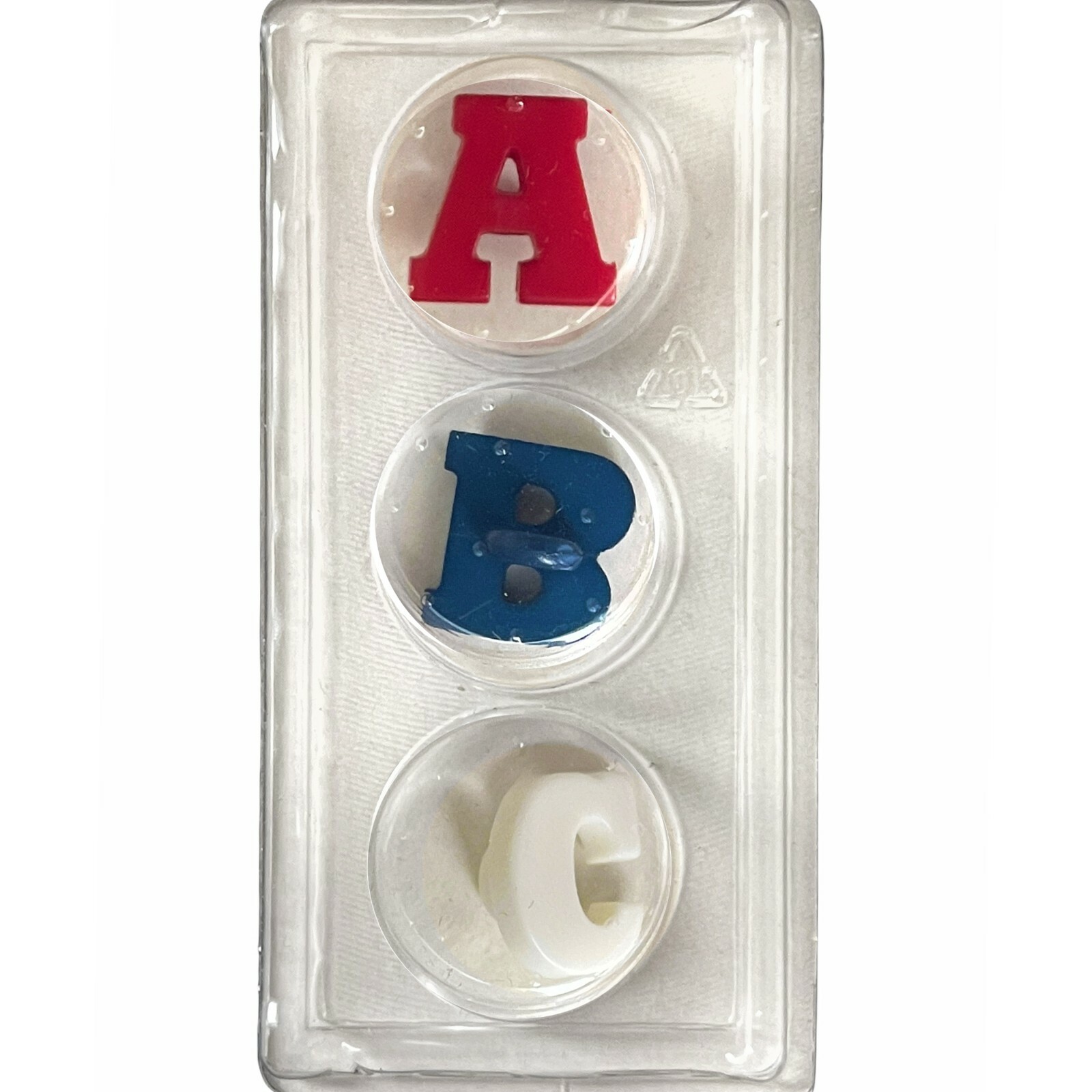 Buttons ABC Letters Alphabet Shank 3-Pack 7/16" 11MM Vtg Dill No. 1625 ...