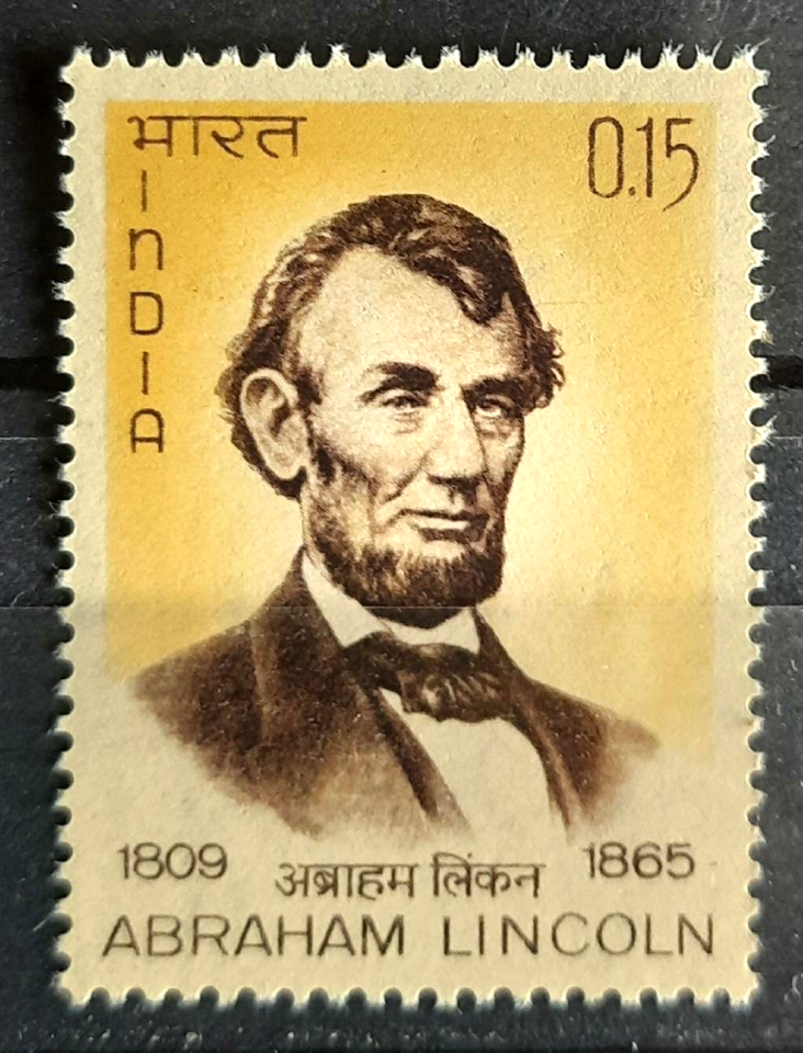 INDIA 1965 (15p) STAMP SHEET ABRAHAM LINCOLN 16TH.PRESIDENT OF UNITED ...