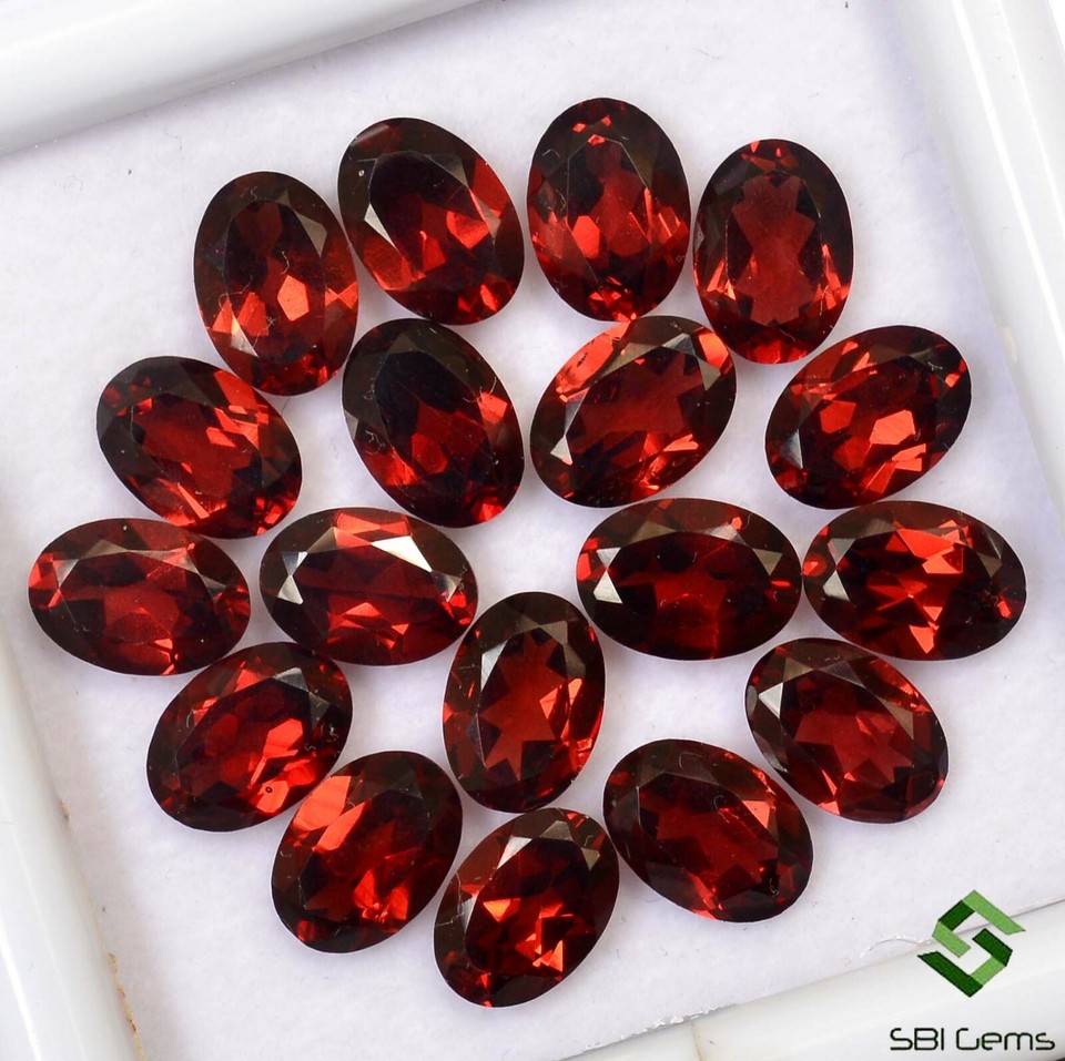 Natural Red Garnet Oval Cut 7x5 mm Lot 10 Pcs 9.02 Cts Calibrated Loose ...