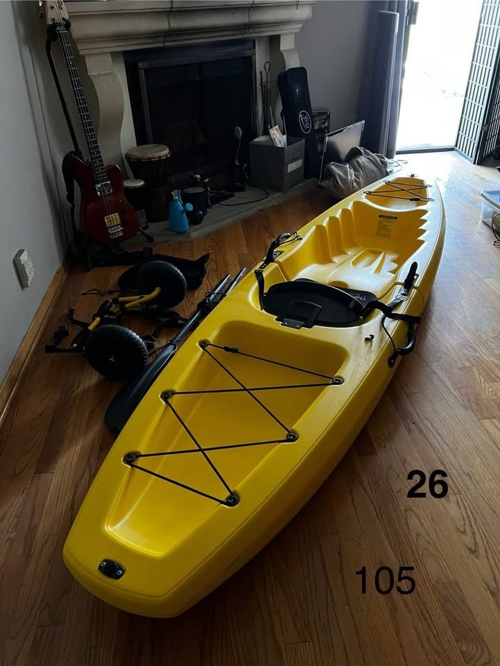 SNAP Modular sit-on-top Solo Kayak Yellow with Paddles & FREE New Kayak ...