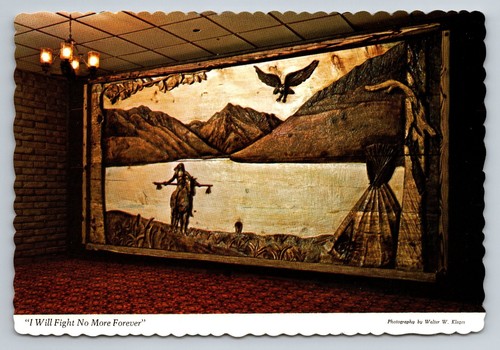 Vintage 'I Will Fight No More Forever' Relief Carving Postcard Oregon ...