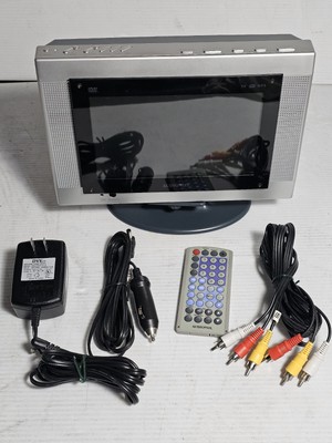 TESTED Audiovox Flat Panel TV/DVD/SD Player Complete 7.8” Gaming AC/DC ...