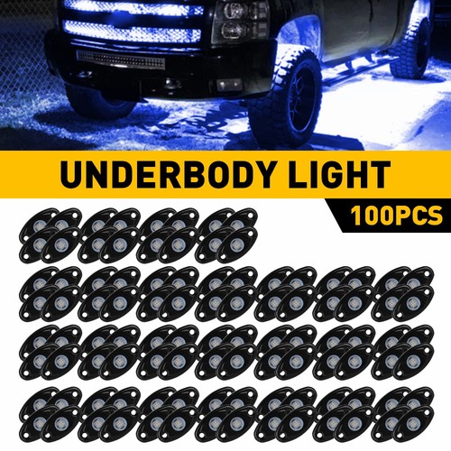 100* Blue LED Rock Lights Underbody Trail Rig Glow Lamp Offroad SUV ...