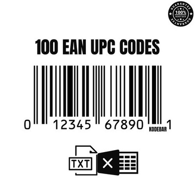 100 EAN UPC Codes for Amazon Certified GS1 Numbers Lifetime | eBay