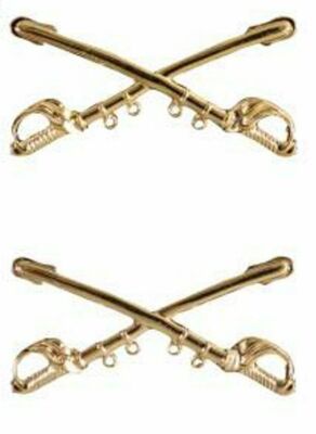US Army Kragenabzeichen Sword Collar Badges Cavalry Officer Rank WWII ...