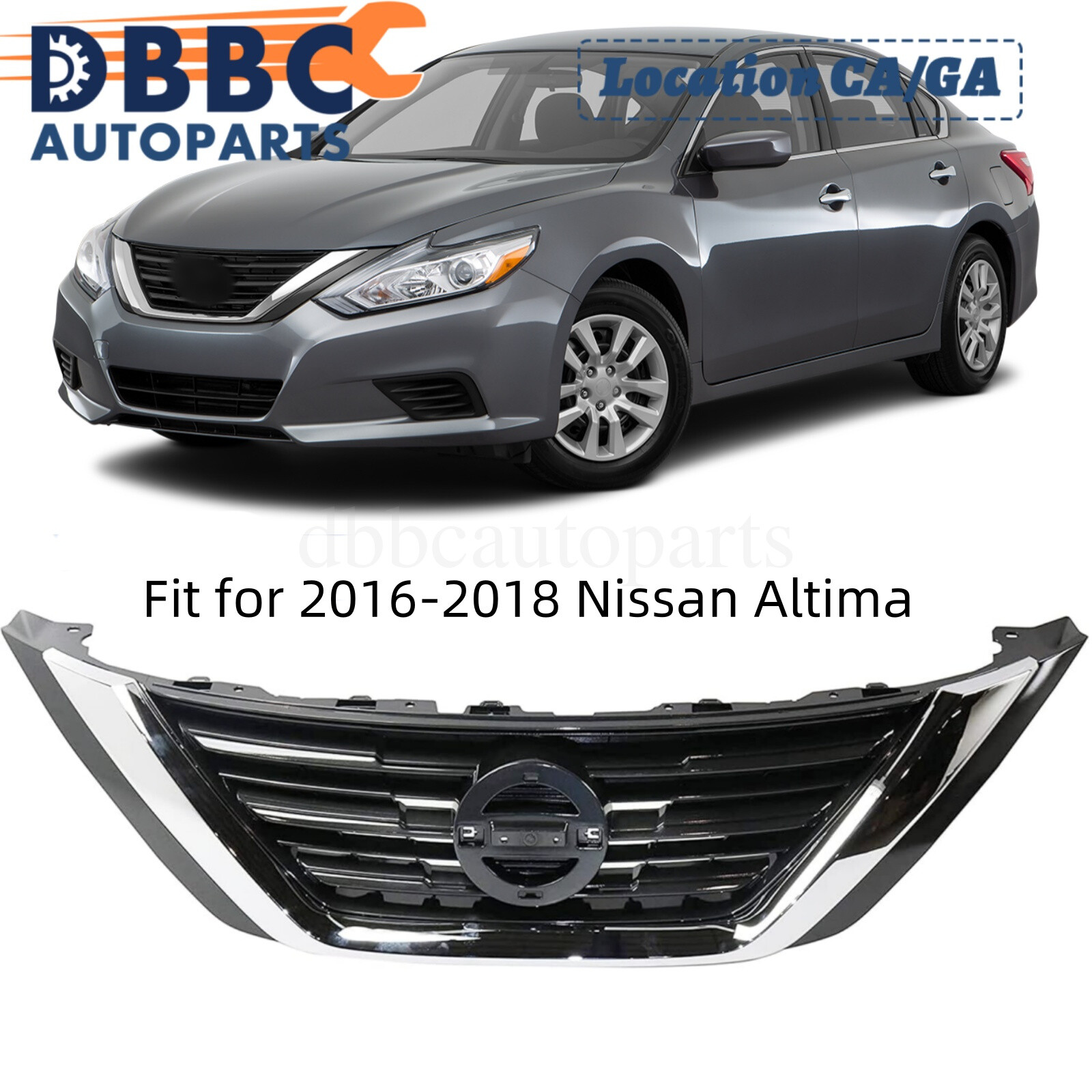 Front Bumper Upper Grille Fit For 2016 2017 2018 Nissan Altima Sedan ...