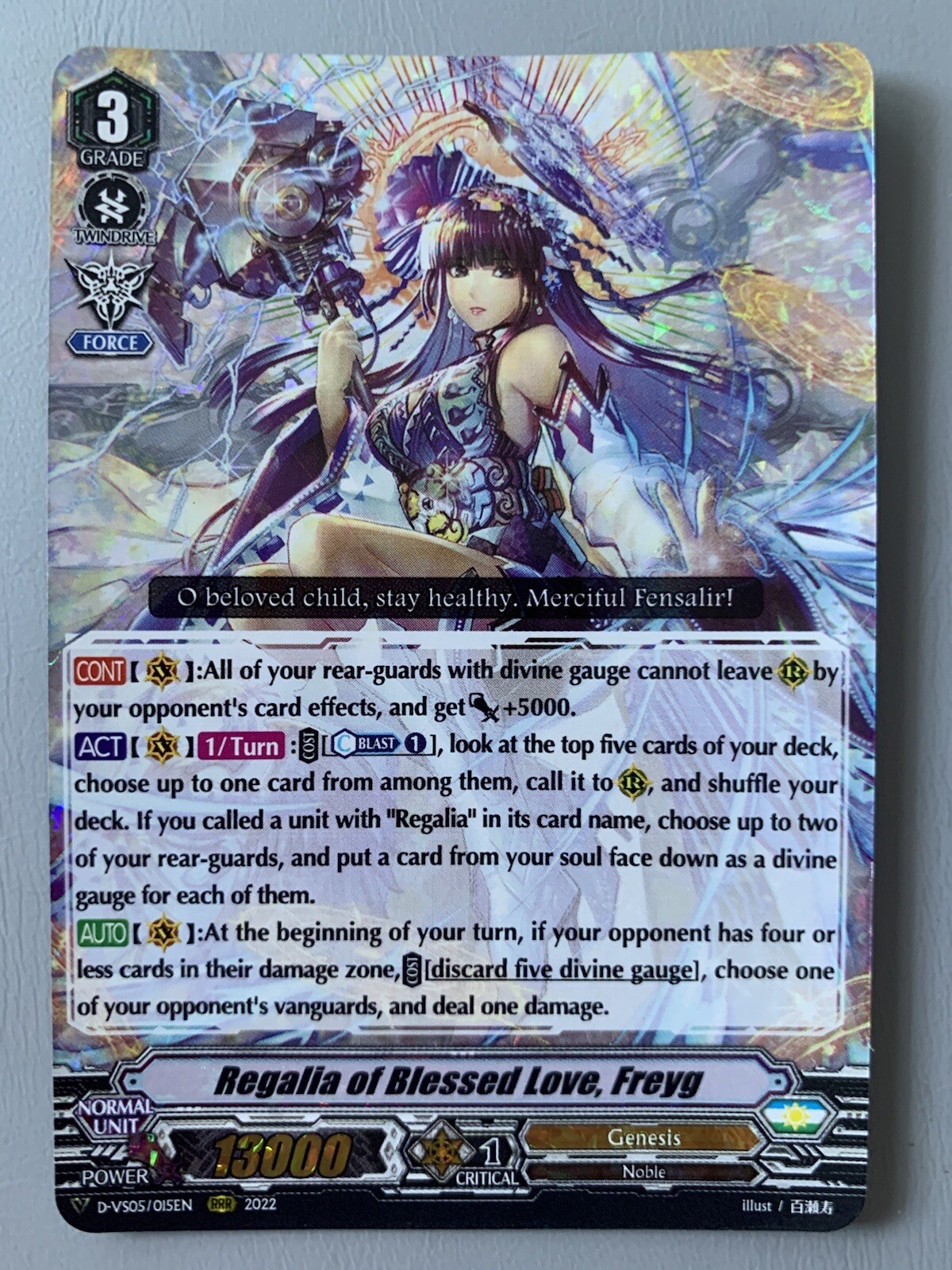 CARDFIGHT VANGUARD REGALIA OF BLESSED LOVE FREYG (GENESIS) D-VS05/015EN ...