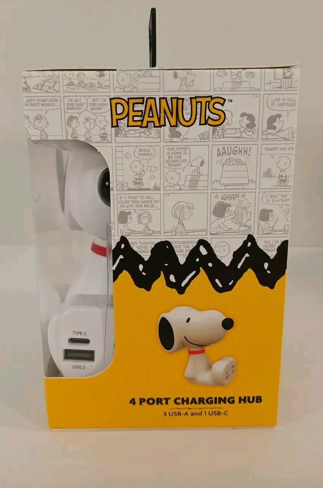 Peanuts Snoopy 4 Port Charging Hub - 3 USB-A & 1 USB- C - New In Box | eBay