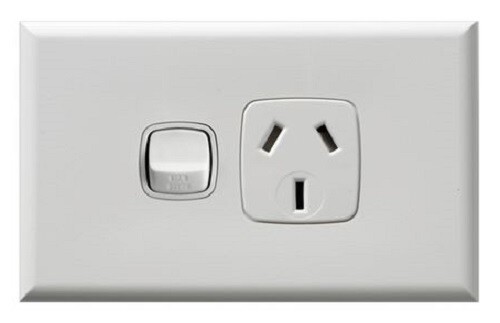 HPM EXCEL SINGLE POWERPOINT 10A 240V 3-Pin Flat, Horizontal, High Gloss ...