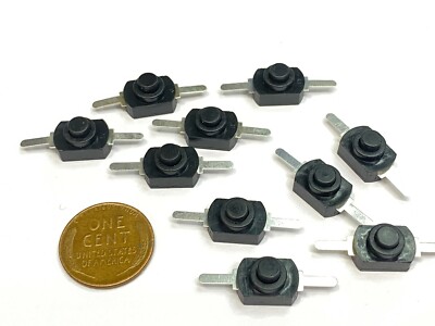 10 Pieces Small black push button switch latching locking flashlight 1a ...