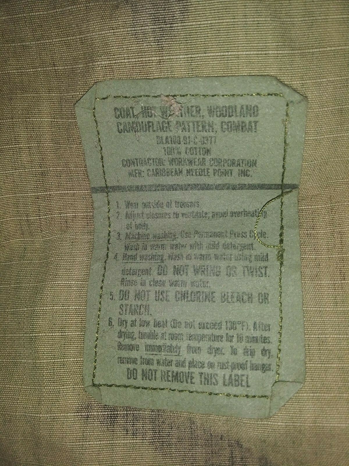 HOT WEATHER STARCHED WOODLAND BDU MEDIUM JACKET TOP AIRSOFT COAT | eBay