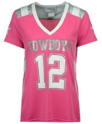 Dallas Cowboys Women's Pink Friar V-Neck T-Shirt | eBay