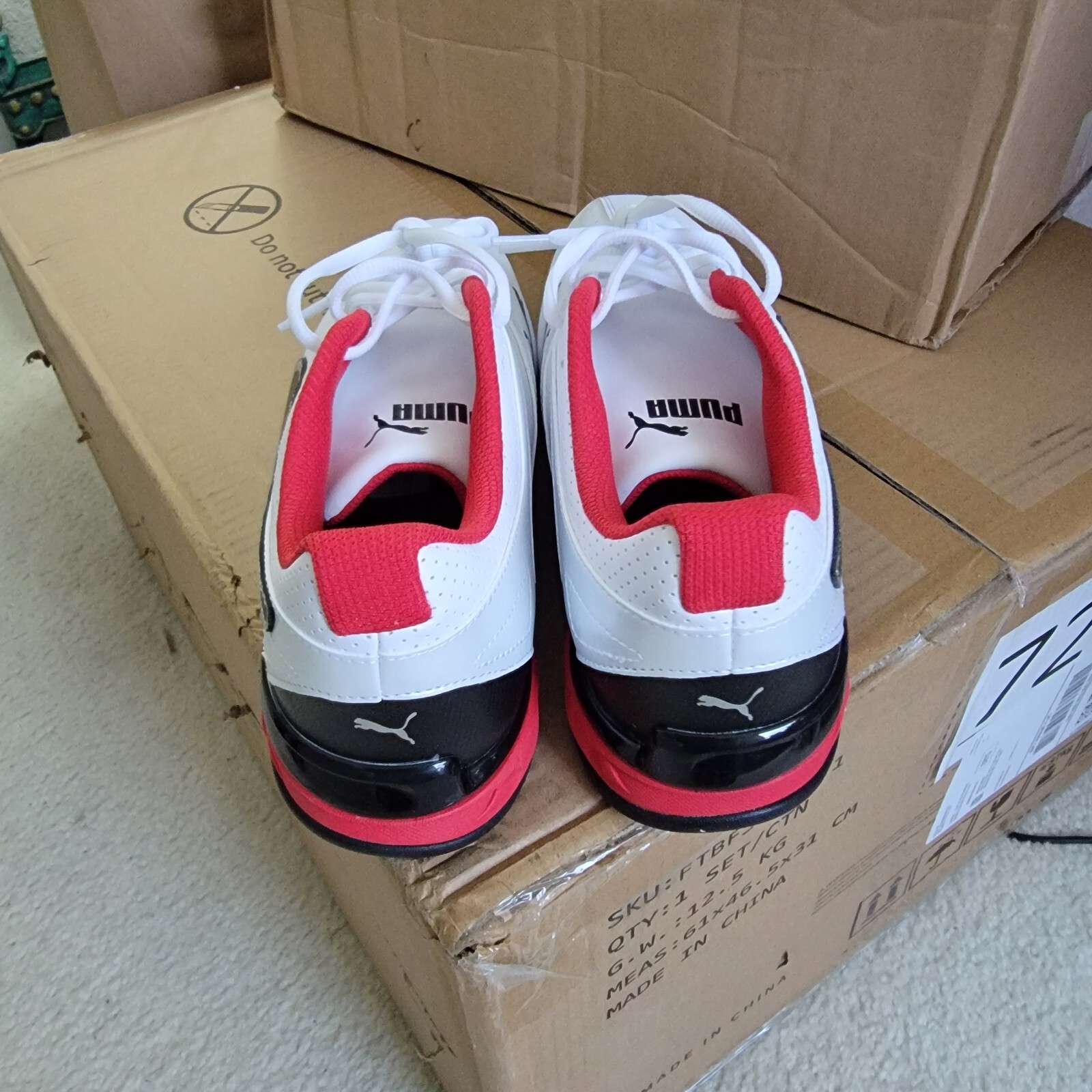 New Mens Puma Tazon 6 FM Sneakers Puma White-Puma Black-Puma Silver No ...