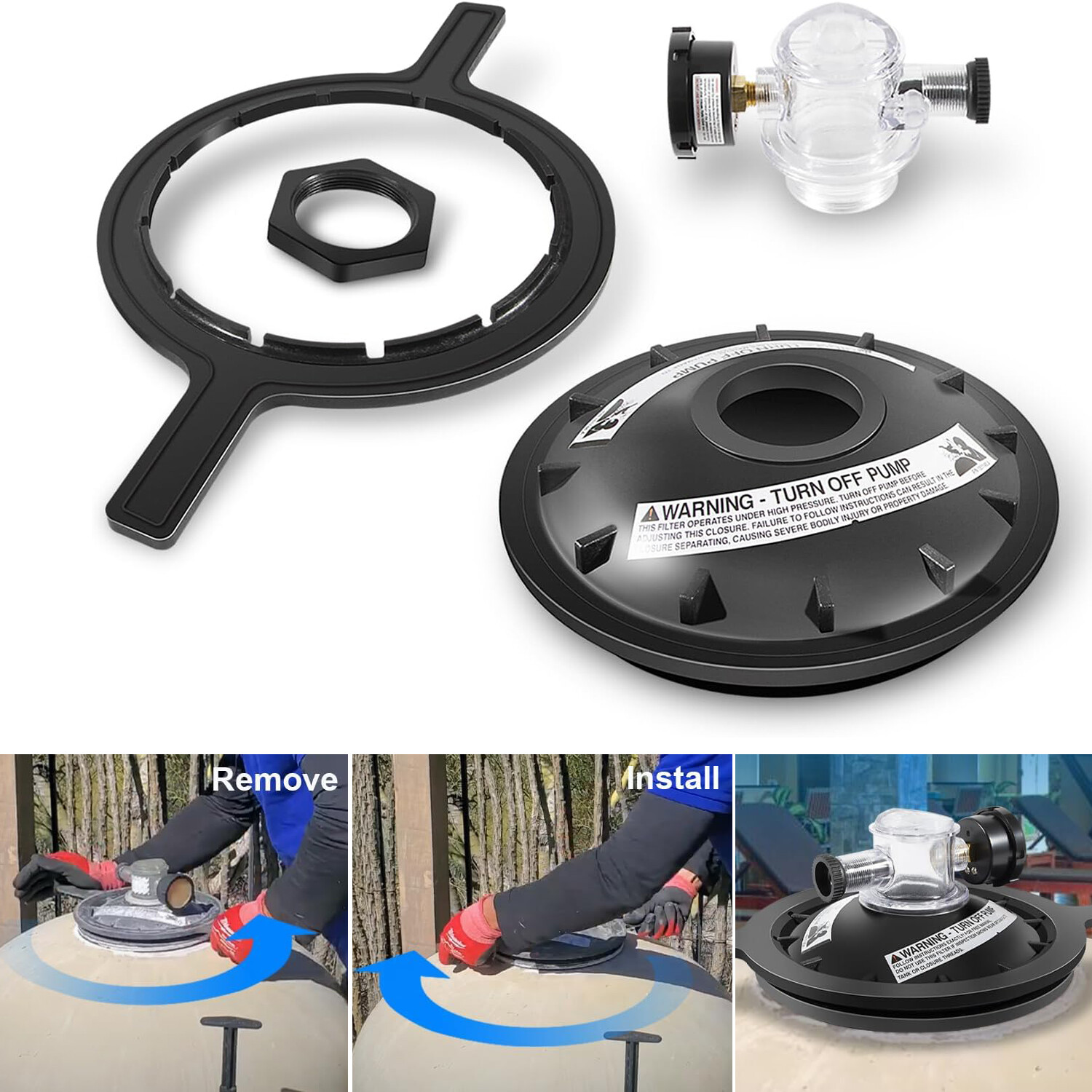 154856 8-1/2" Black Buttress Thread Closure Replacement Kit Fit for ...