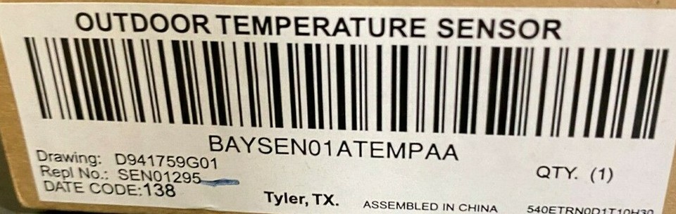 Trane BAYSEN01ATEMPAA Outdoor Temp Sensor | eBay