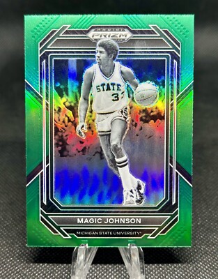 Magic Johnson #79 2023 Panini Prizm Draft Picks Green PRIZM Michigan ...