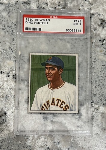 1950 Bowman #123 Dino Restelli PSA 7 NM Nice Copy! | eBay