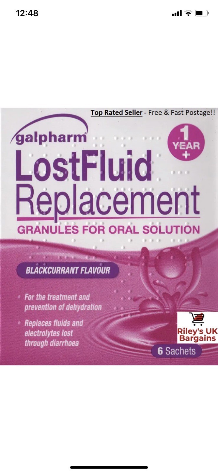 Galpharm Lost Fluid Replacement 6 Satchets Blackcurrant Flavour for ...