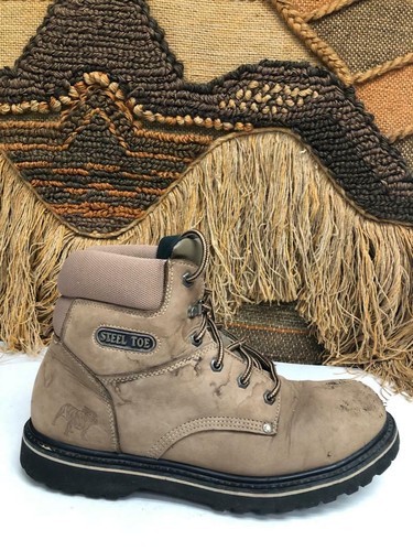 Mack Boots Mens 12 Steel Toe Brown Leather Oil Resistant Lace Up Work ...