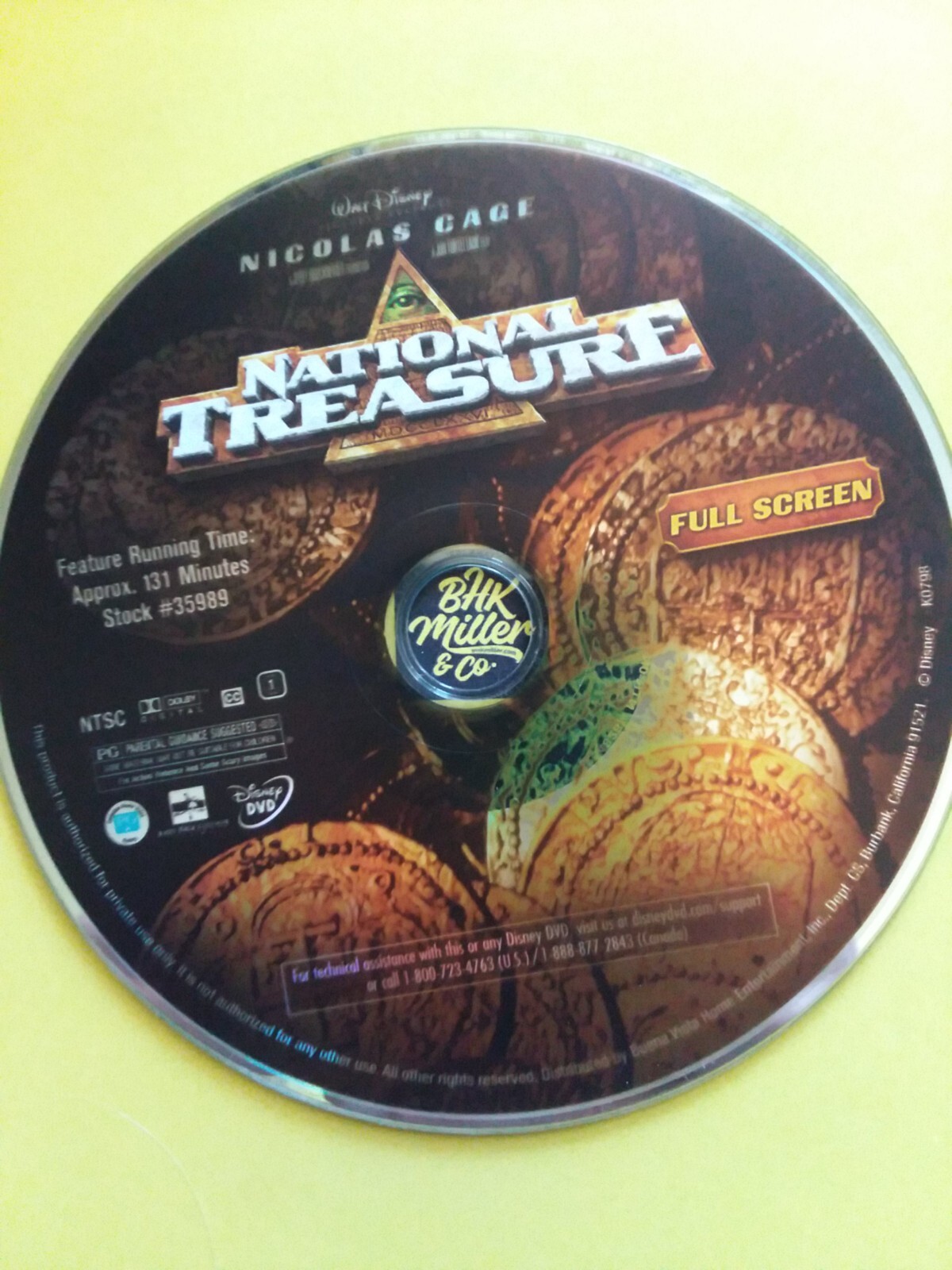 National Treasure DVD - DISC SHOWN ONLY 786936242928 | eBay