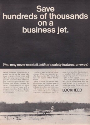 1968Lockheed Jetstar Aircraft ad 2/16/2023g | eBay