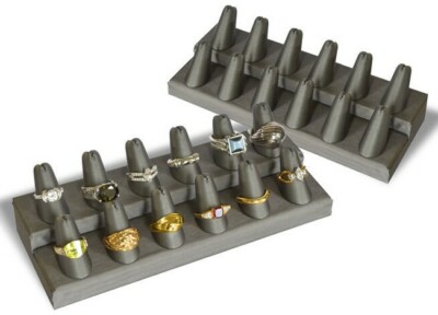 12 Finger Ring Display Grey Jewelry Ring Display Gray Ring Stand Grey ...