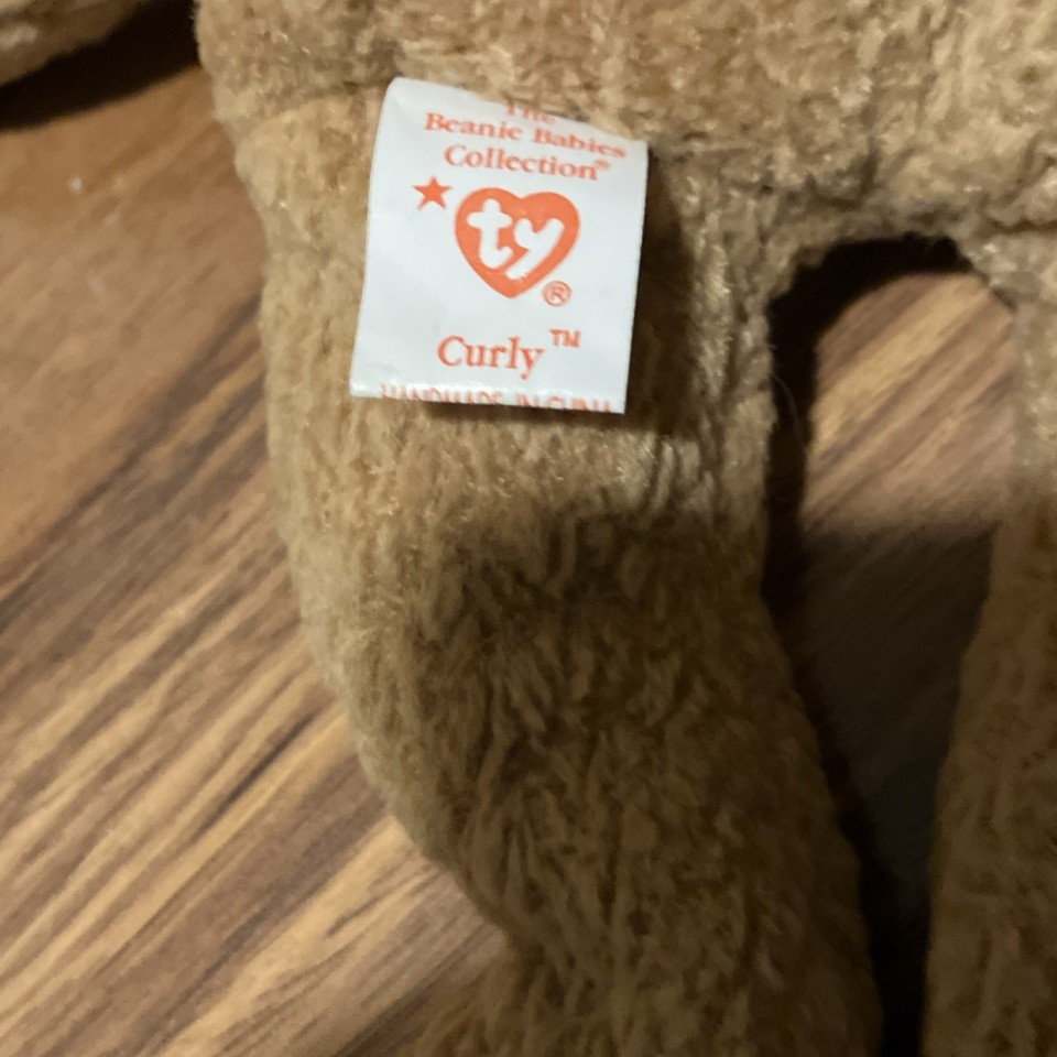 Ty Beanie Babies Curly Bear 1996 Retired Original with Tags Age 3+ 3-4 ...