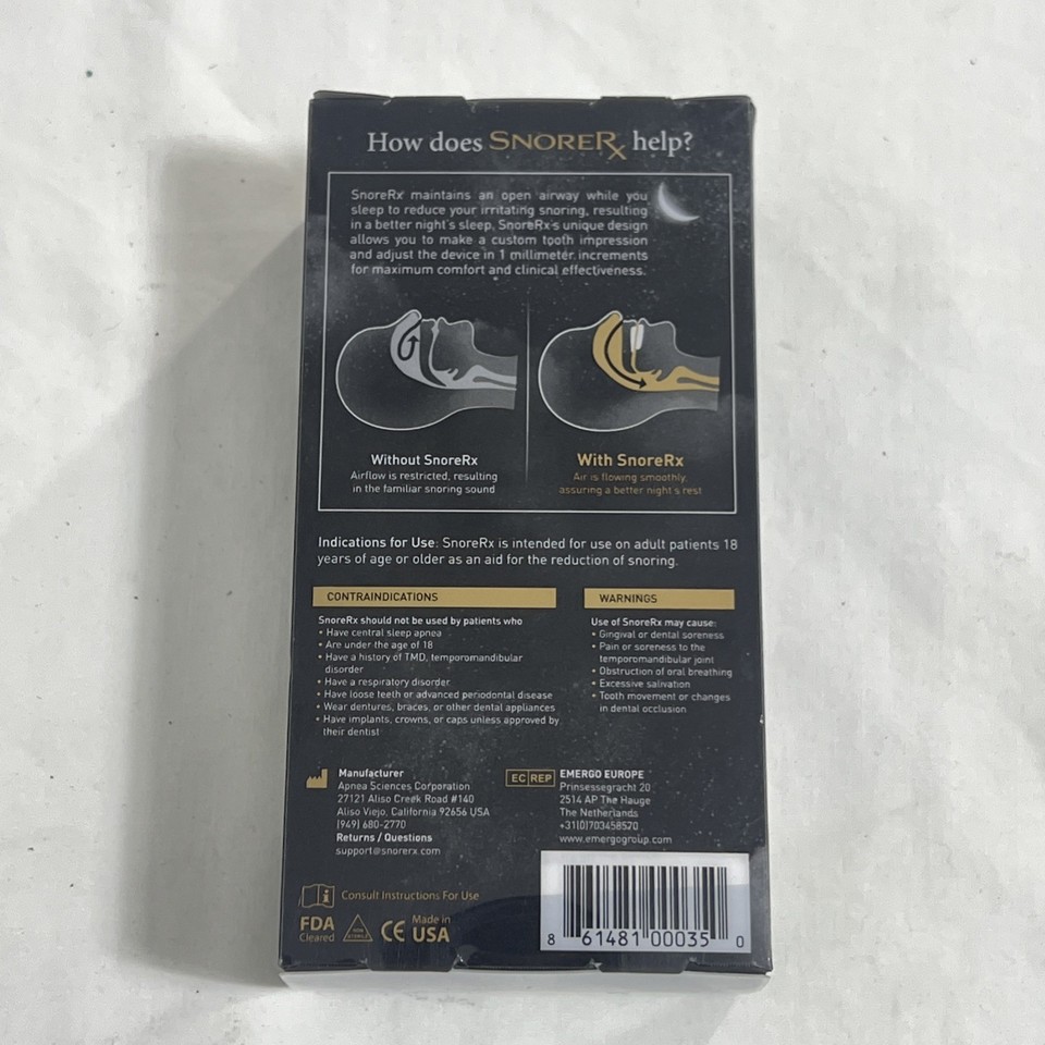 SNORERX Mouth Guard Reduces Snoring for a Better Night' Sleep New ...