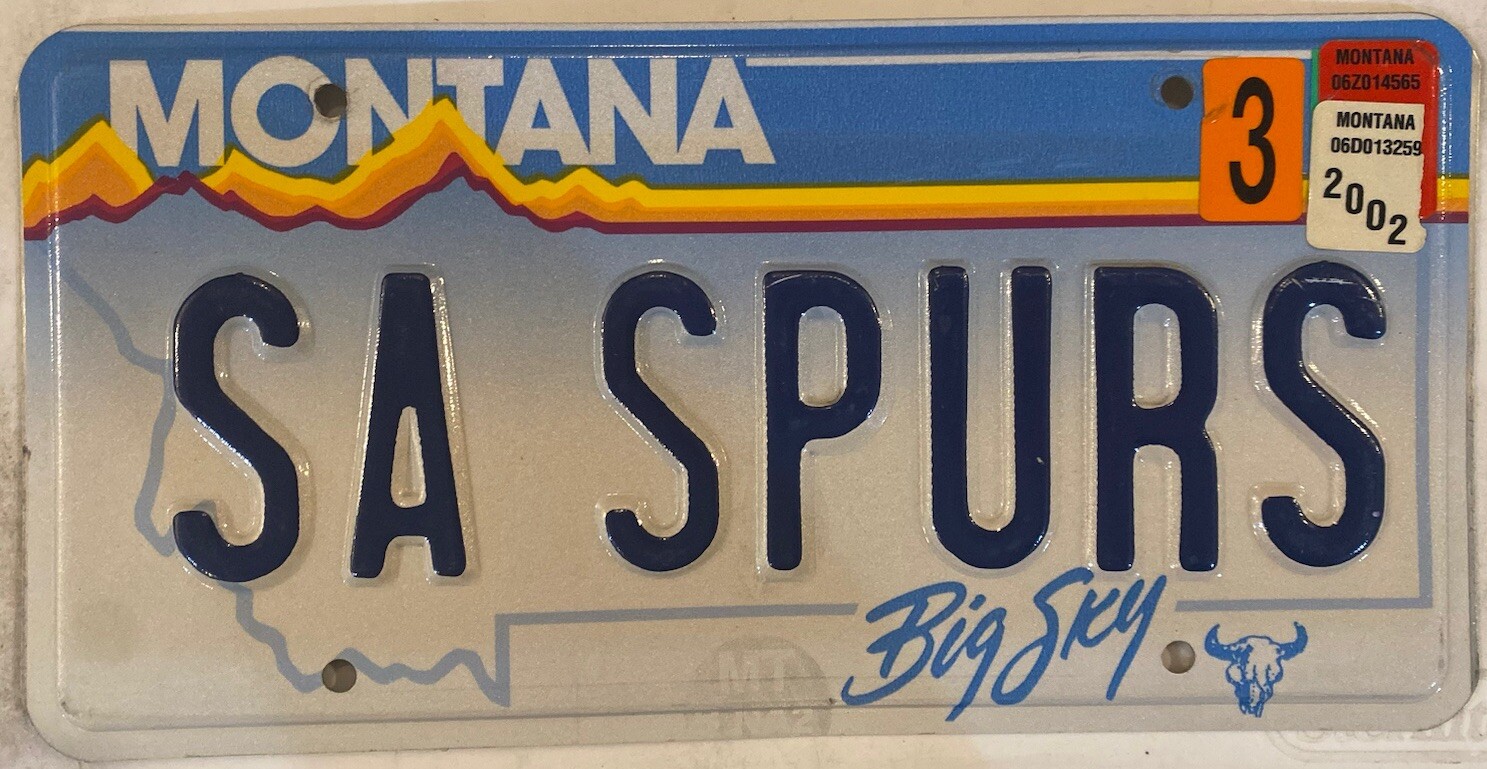 Vanity NBA SAN ANTONIO SPURS license plate Basketball Champ Duncan ...