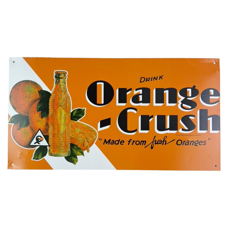 Orange Crush Soda Metal Sign Wall Art Advertising Bar Decor Fresh Pop Repro 8x16 | eBay