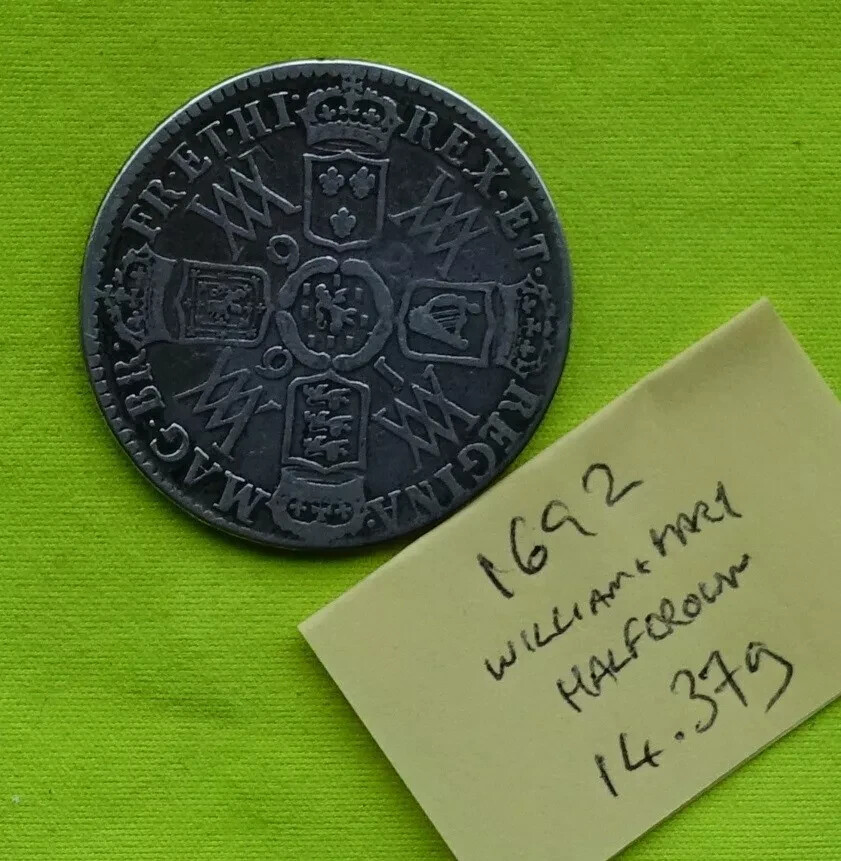1692 Silver HALF CROWN Coin King William & Mary (1688-94) (14.37grams ...