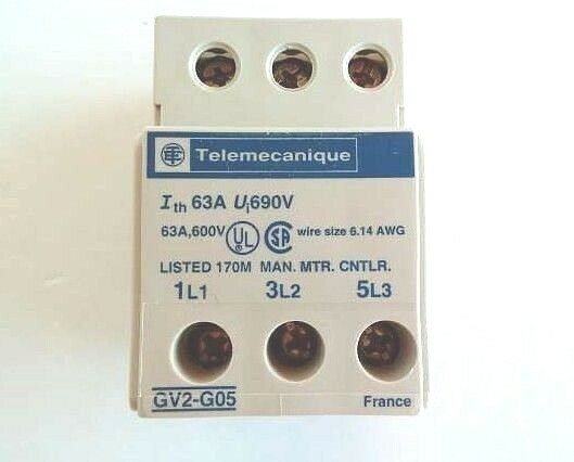 Terminal Block Von Leistung Telemecanique GV2-G05 GV2G05 63A 690V 3 ...