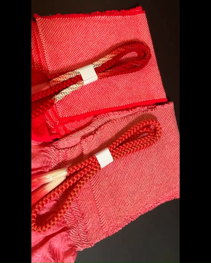 Japanese Kimono, SILK,Two Obi-Age,Two Obi-Jime,SHIBORI(Tie-dye),Two ...