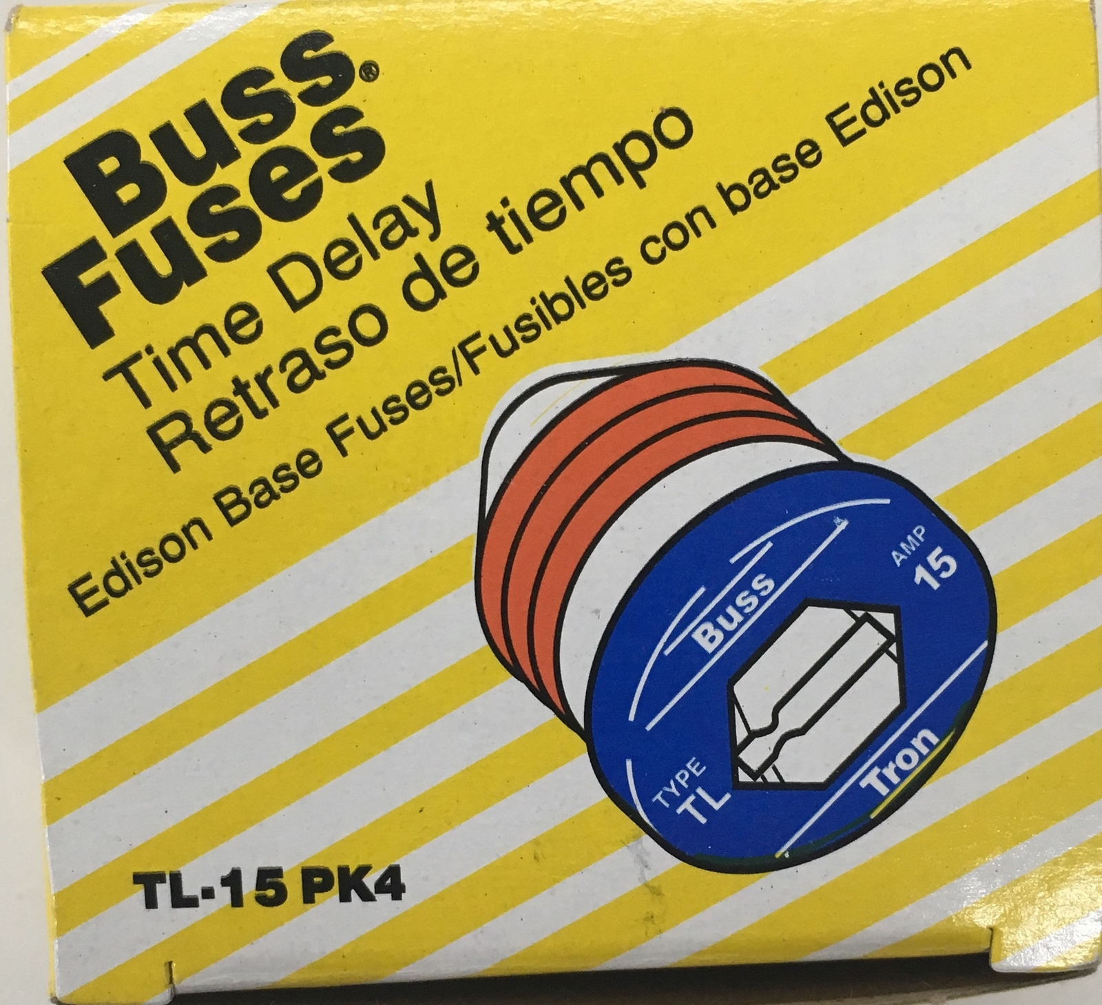 Bussman TL-15PK4 Box of 4 15 amp Edison Base Plug Fuse | eBay